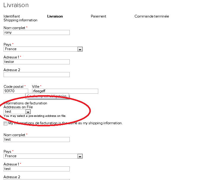 Address book field in shipping information [#1697698] | Drupal.org