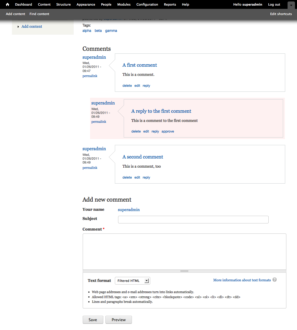 1: Nodes | Part A: Drupal core basics | Drupal Wiki guide on Drupal.org