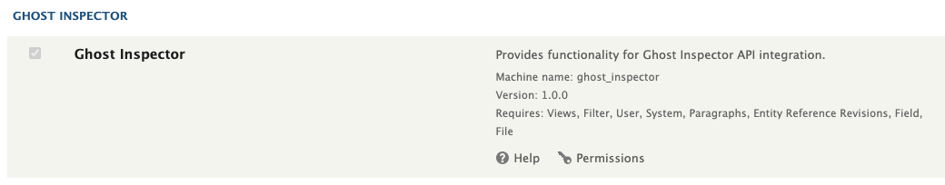 Installing Process | Ghost Inspector Integrator | Drupal Wiki guide on Drupal.org