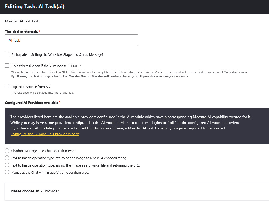 Maestro AI Task | Maestro | Drupal Wiki guide on Drupal.org