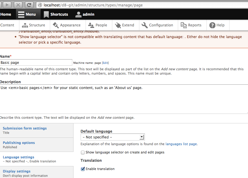 "Translation is not supported if language is always one of: Not ...
