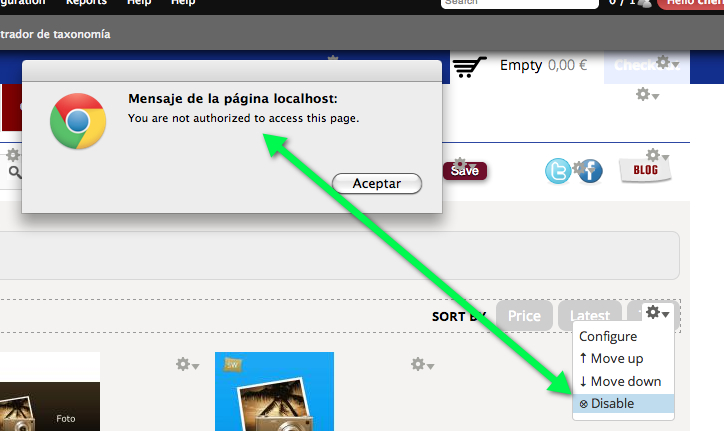 I get: "You are not authorized to access this page." when clicking "disable" [#1970506] | Drupal.org
