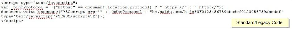 Add support for Standard (Legacy) Baidu Analytics tracking code [#2076779] | Drupal.org