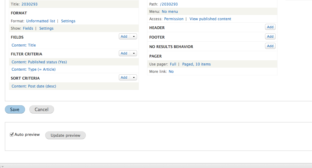 View preview is broken in UI if a pager has to be displayed [#2030293 ...