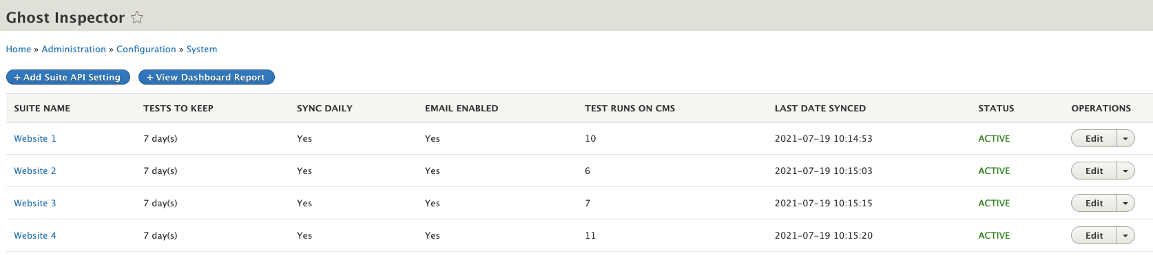 Setting up Process | Ghost Inspector Integrator | Drupal Wiki guide on Drupal.org
