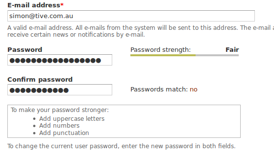 Add option to disable password strength checking [#432962] | Drupal.org