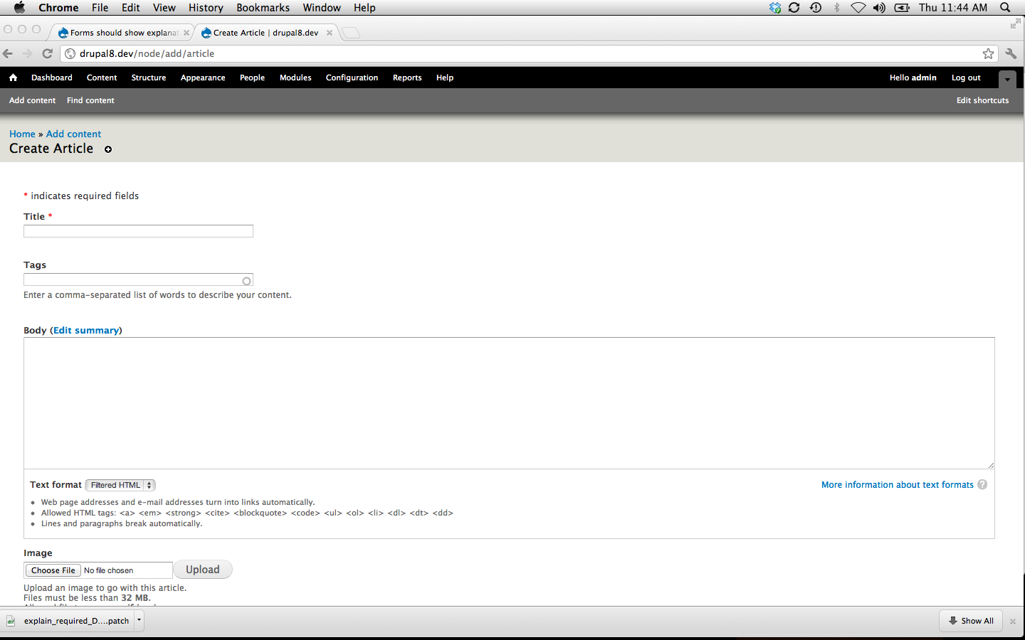 Forms should show explanation of required (*) fields [#72197] | Drupal.org