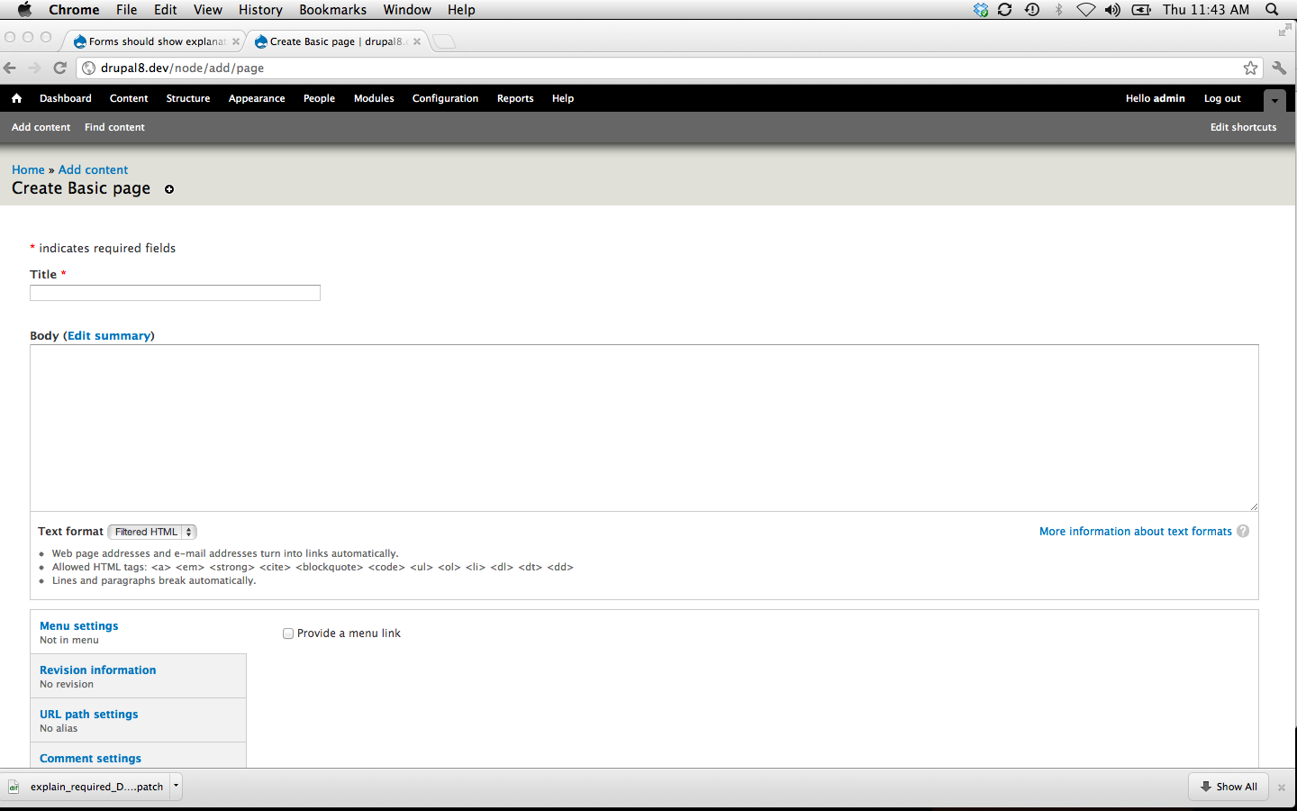Forms should show explanation of required (*) fields [#72197] | Drupal.org