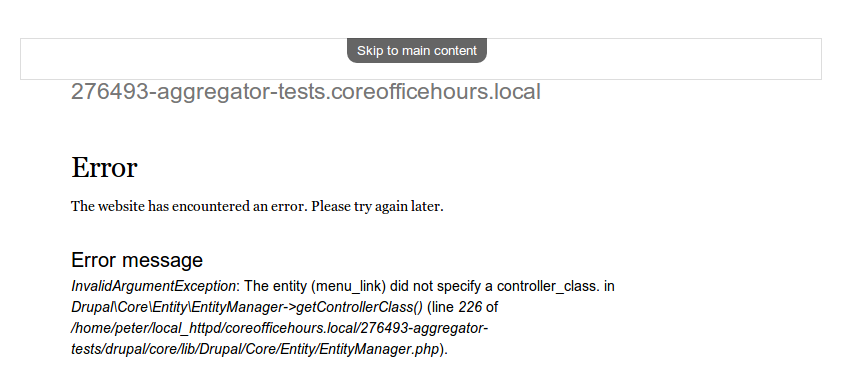 When Drupal throws an error and there are pending updates the admin ...