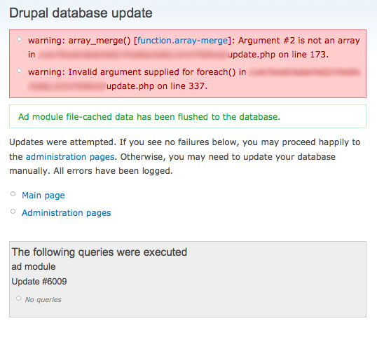 Version 6.x-2.3 Database Update Failure? [#1585986] | Drupal.org