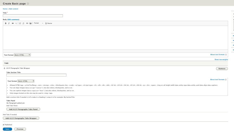 Setting up A11Y Paragraphs Tabs | A11Y Paragraphs Tabs | Drupal Wiki guide on Drupal.org
