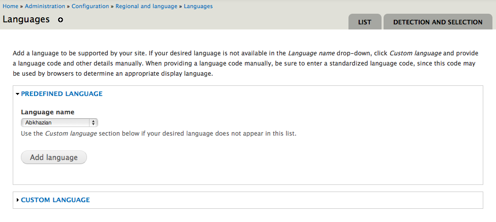Move "add language" action to inline table form item, like field UI ...