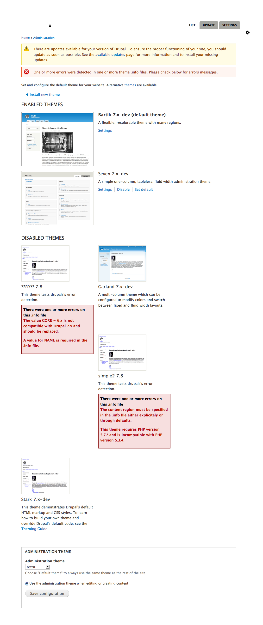 Malformed theme .info files break menu_router generation [#619542] | Drupal.org