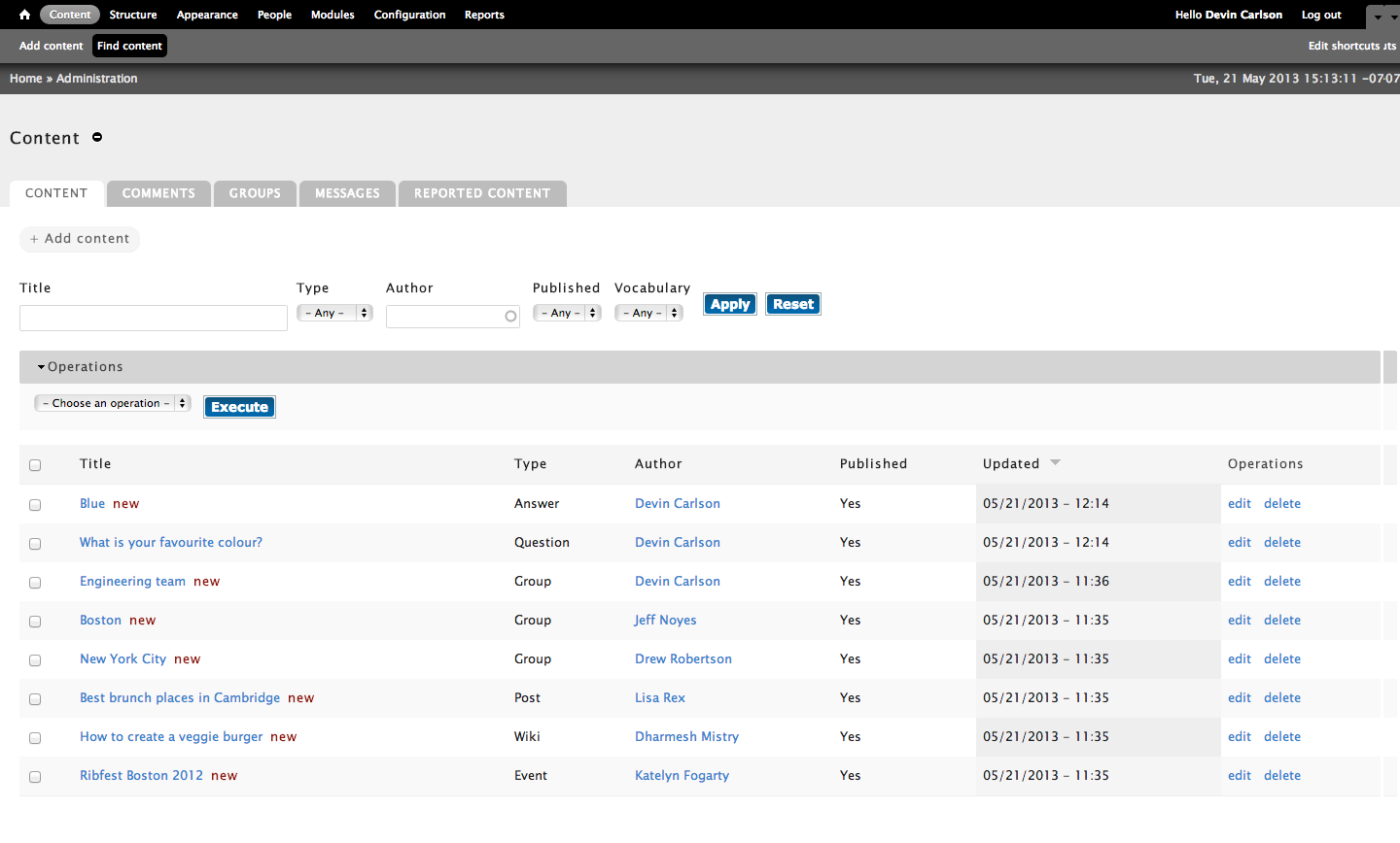 Add the Administration Views module [#2001212] | Drupal.org