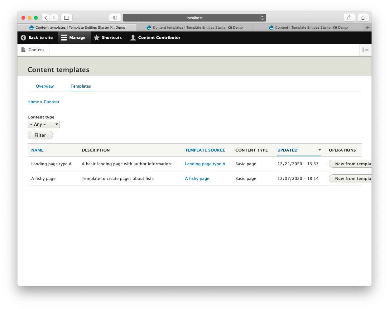 Quick start sub-modules | Template Entities | Drupal Wiki guide on ...