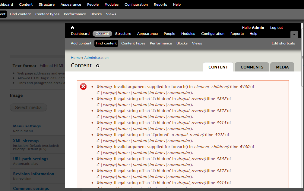 Cannot submit content - results in error message [#1969280] | Drupal.org