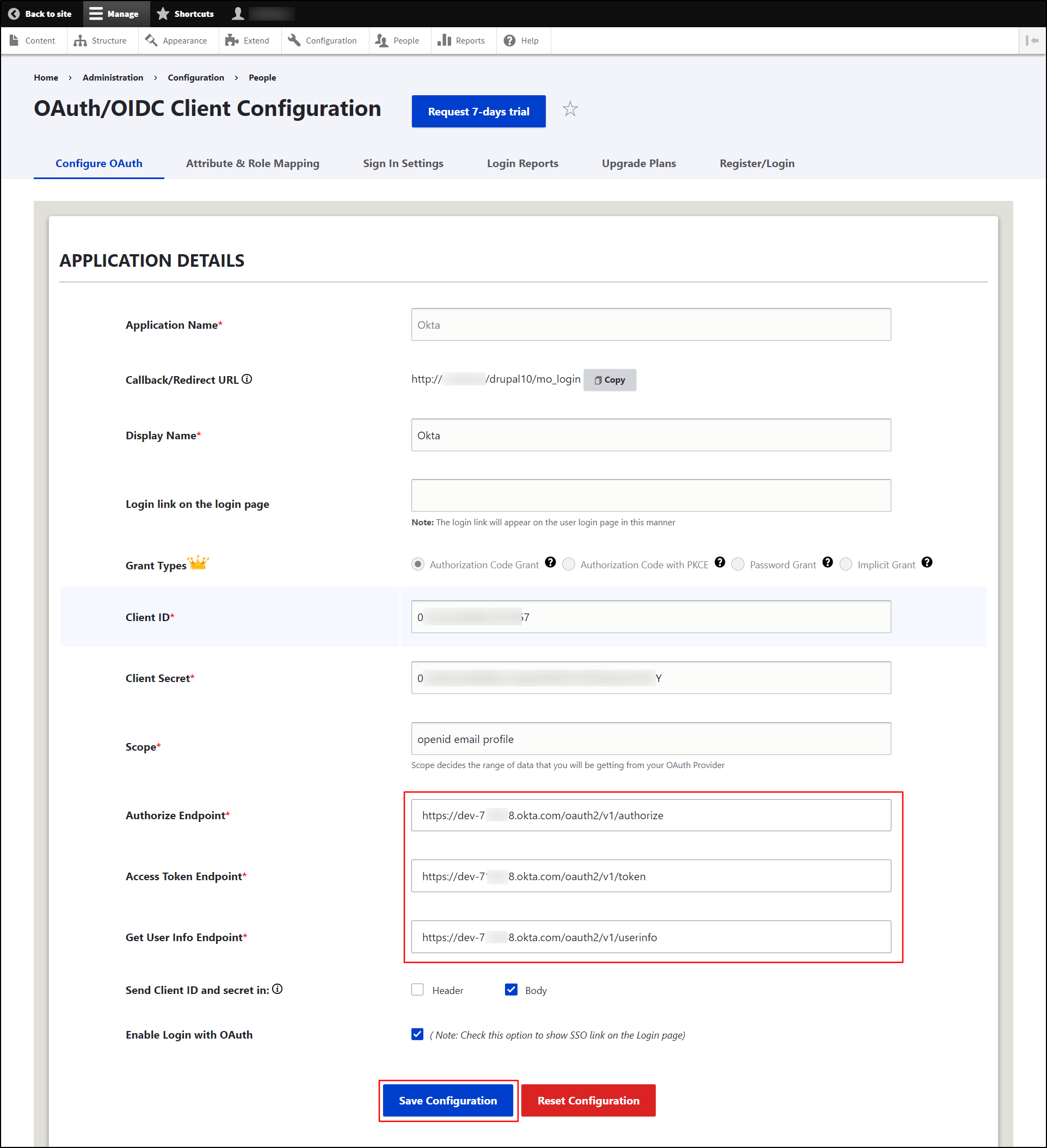 Configure Okta As Oauth Openid Connect Provider For Drupal Login Oauth And Openid Connect