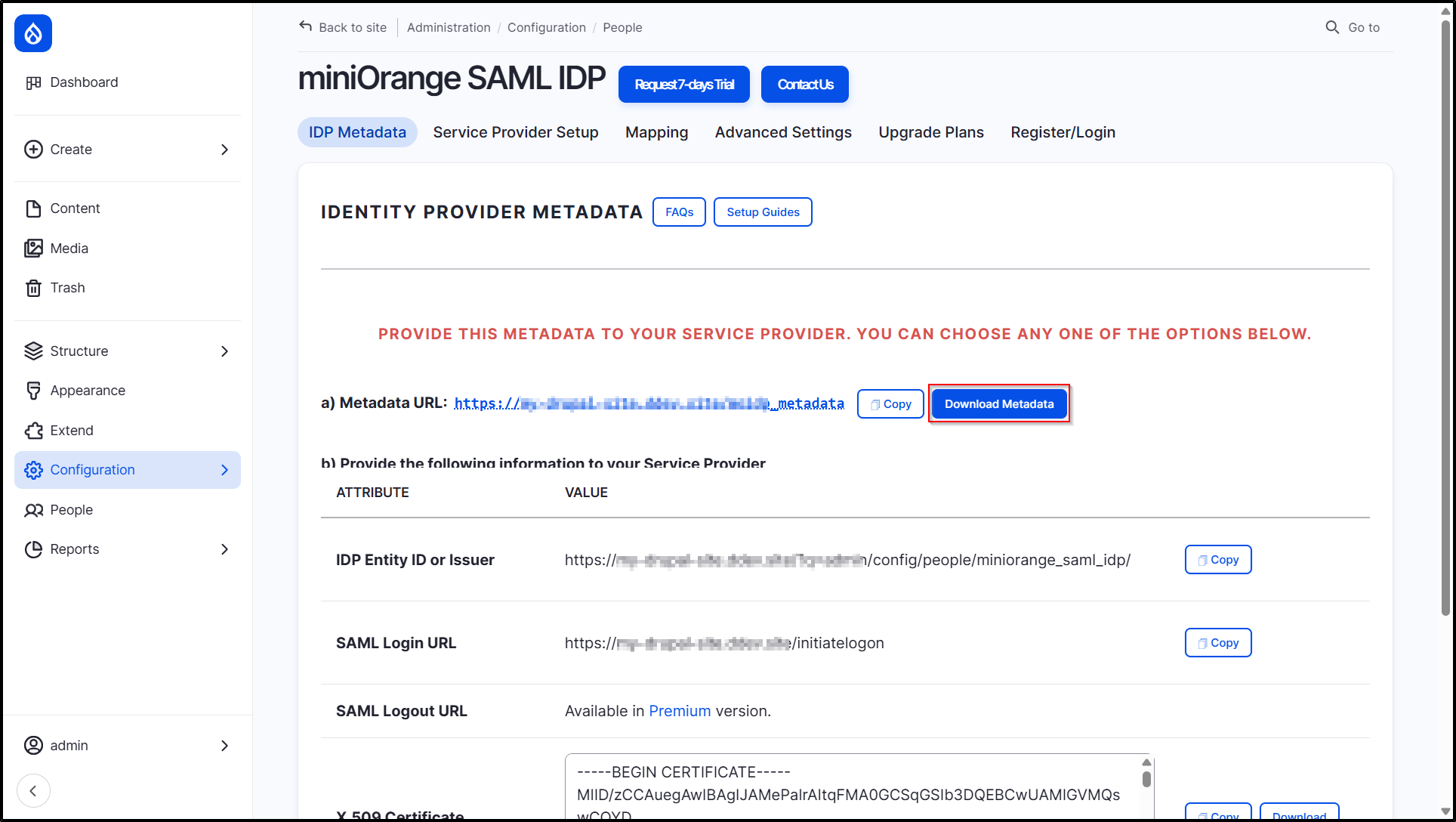 SSO setup with Moodle using Drupal IdP | SAML IDP 2.0 Single Sign On (SSO) - SAML Identity ...