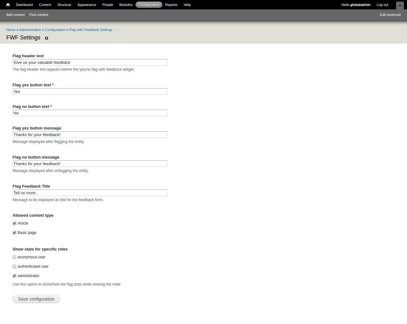 Flag With Feedback | Drupal.org