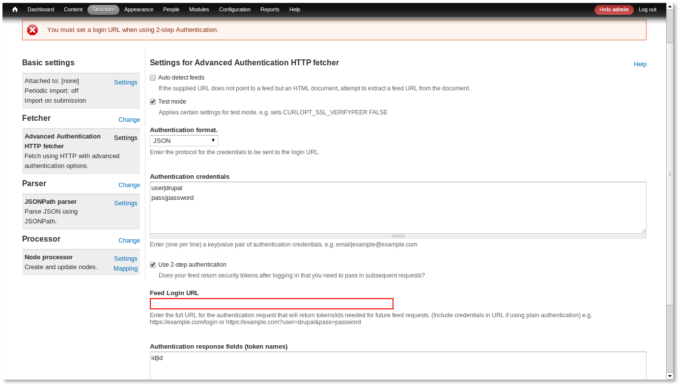 Feeds HTTPFetcher AA (Advanced Authentication) [#1928682] | Drupal.org
