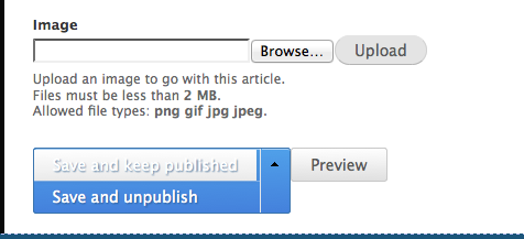 Move published status checkbox next to "Save" [#1751606] | Drupal.org