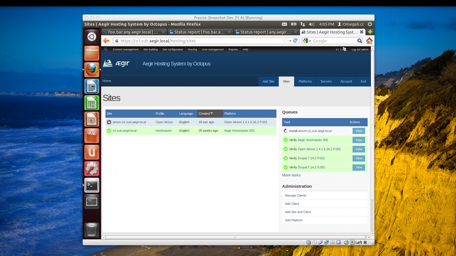 Localhost install works as expected on Ubuntu Precise and Debian ...