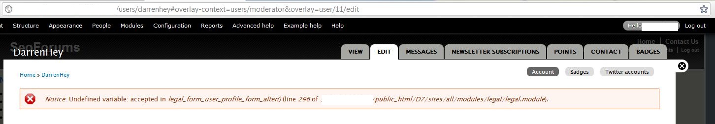 Error message on user edit page when users were created and edited by ...