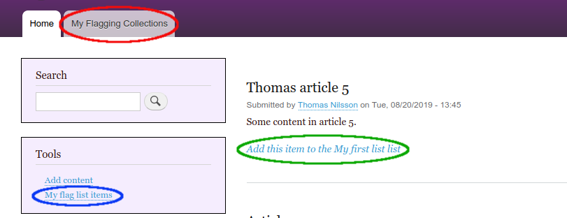 Menu items for the user | Drupal guide on Drupal.org