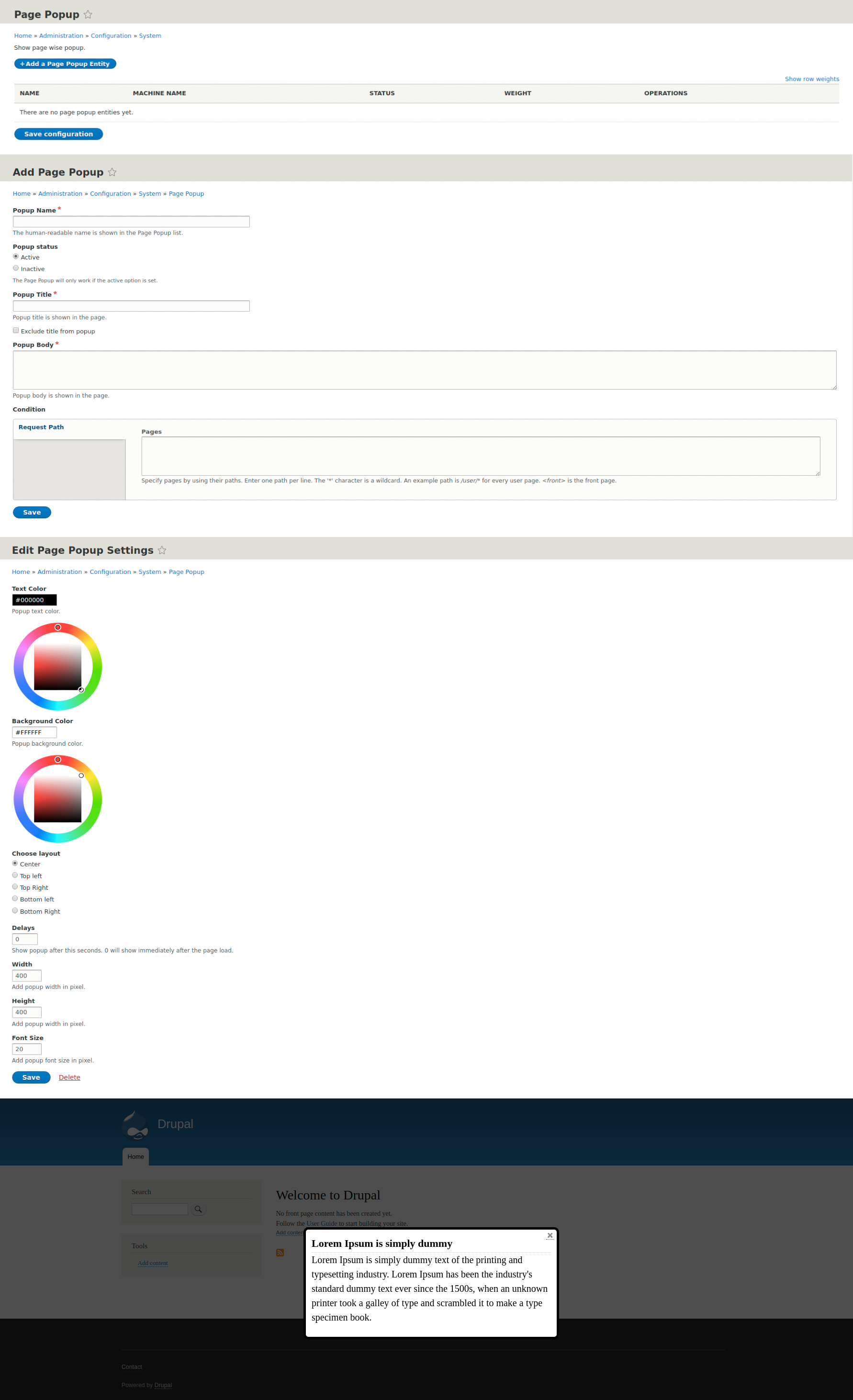 Page Popup | Drupal.org
