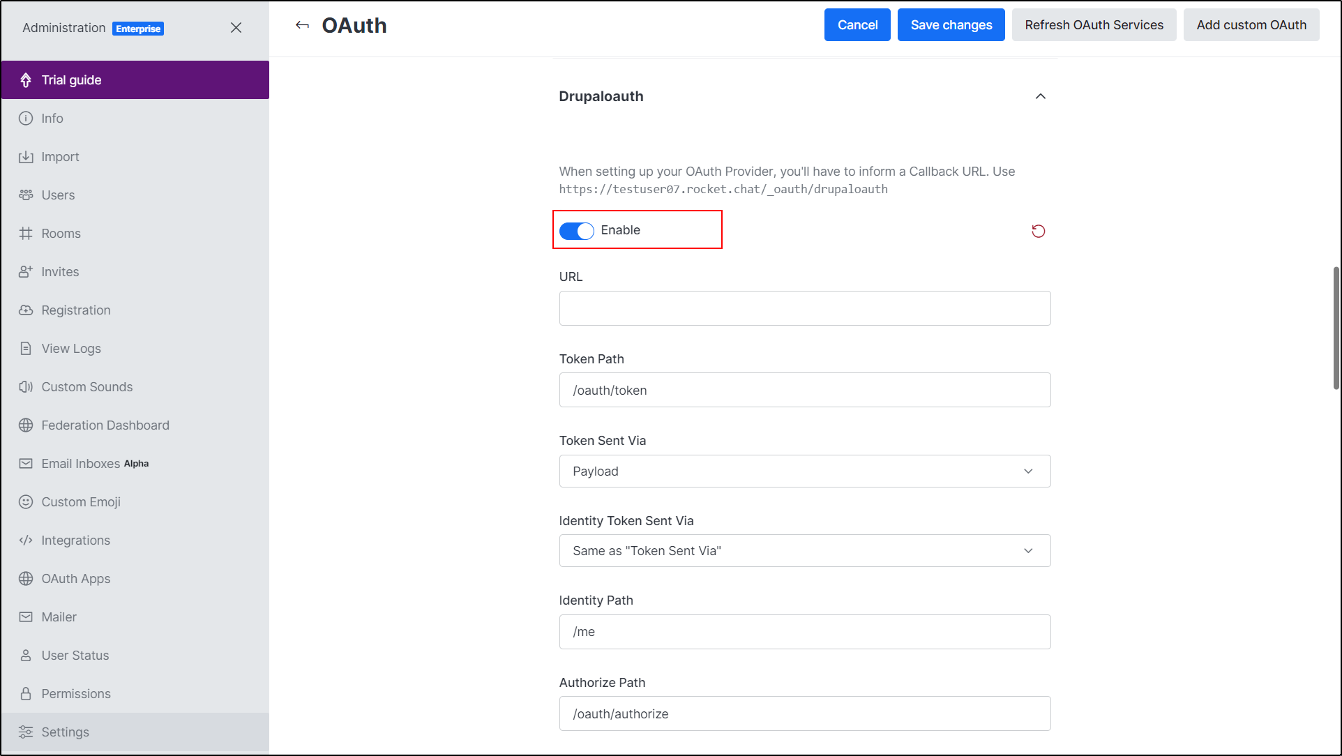 Rocket Chat Oauth Client Oauth Server Sso Setup Guides Drupal Wiki Guide On