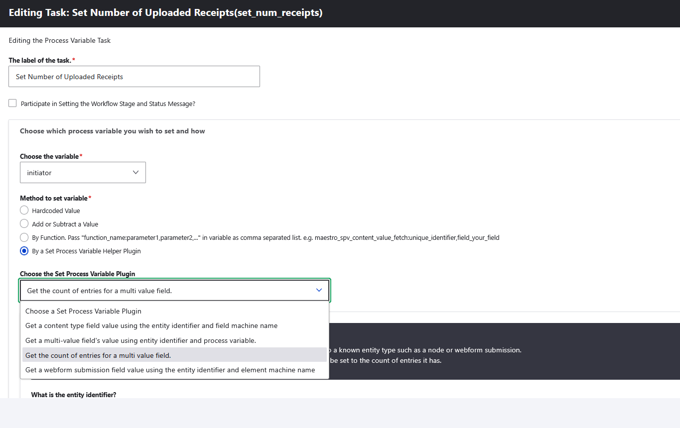 Set Process Variable Task | Maestro | Drupal Wiki guide on Drupal.org