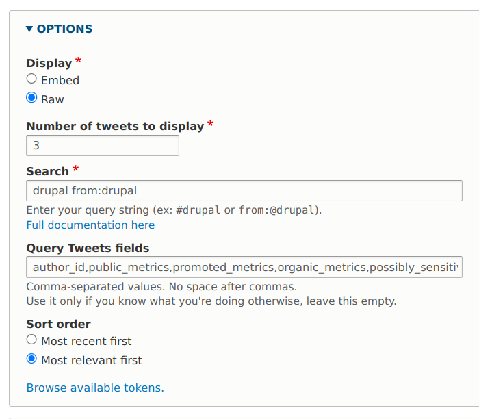 Twitter search block | Twitter API Block | Drupal Wiki guide on Drupal.org