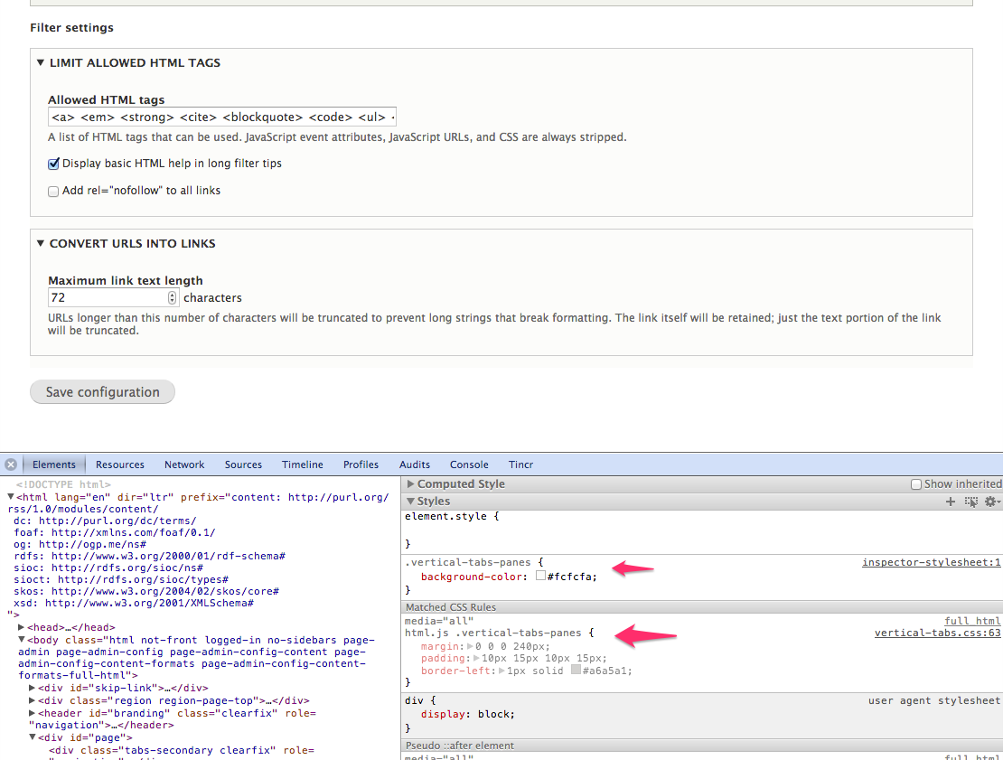 Vertical tab styling for tabs should not be applied when JavaScript is ...