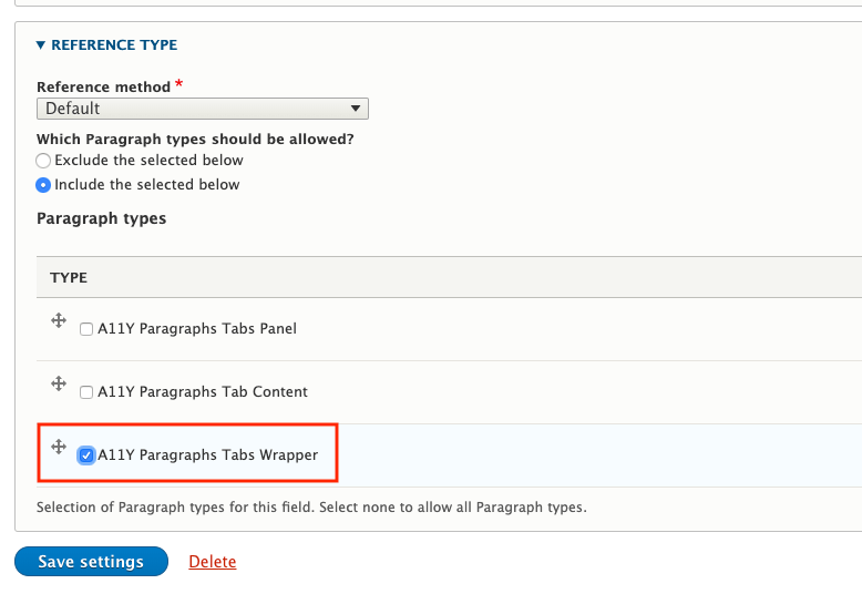 Setting up A11Y Paragraphs Tabs | A11Y Paragraphs Tabs | Drupal Wiki guide on Drupal.org