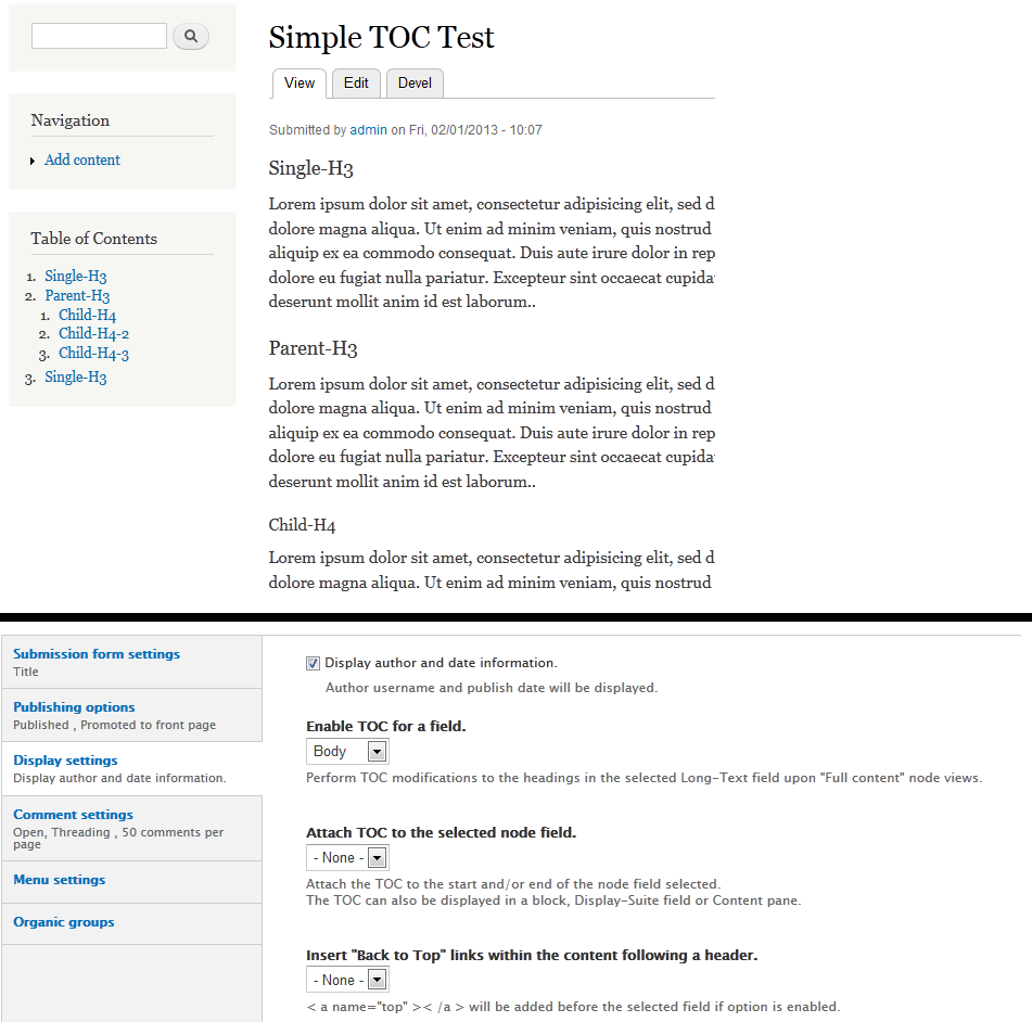 Simple TOC [#1913236] | Drupal.org