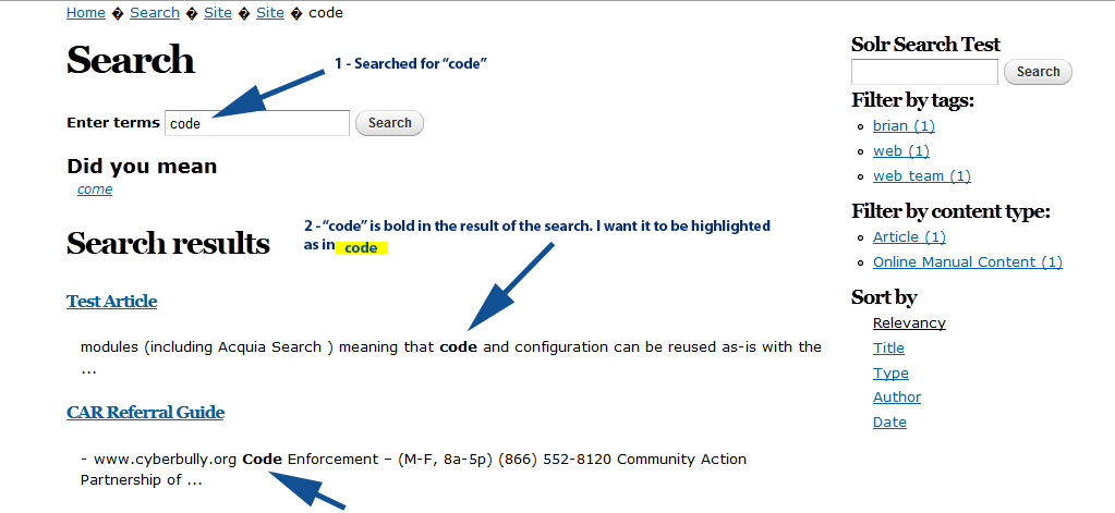 How do I modify the display of matched terms that are highlighted in ...