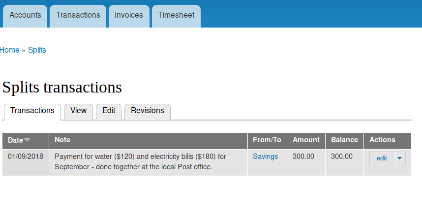 Accounting - split trasactions | Accounting modules | Drupal Wiki guide ...