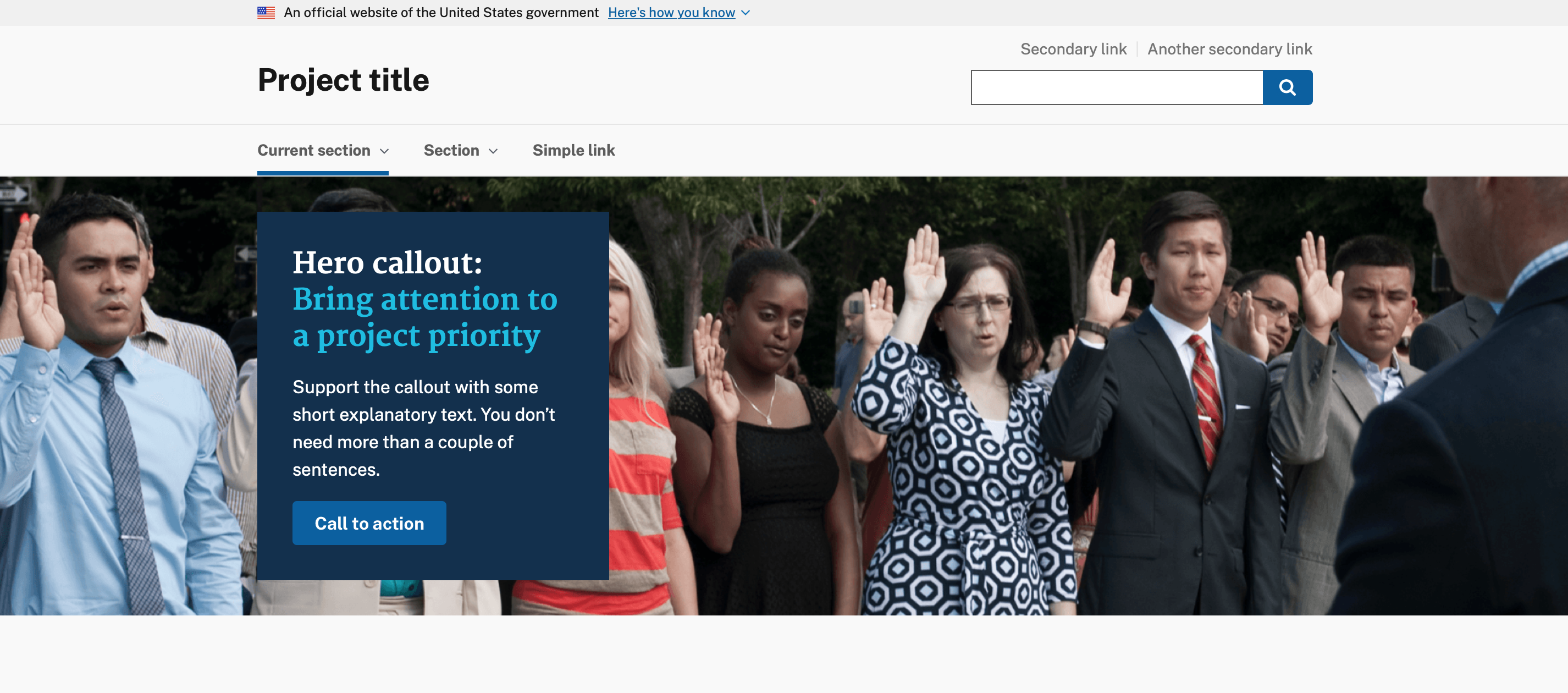 I need a hero! Really, where is the Hero banner in the demo image? | USWDS Base | Drupal Wiki ...