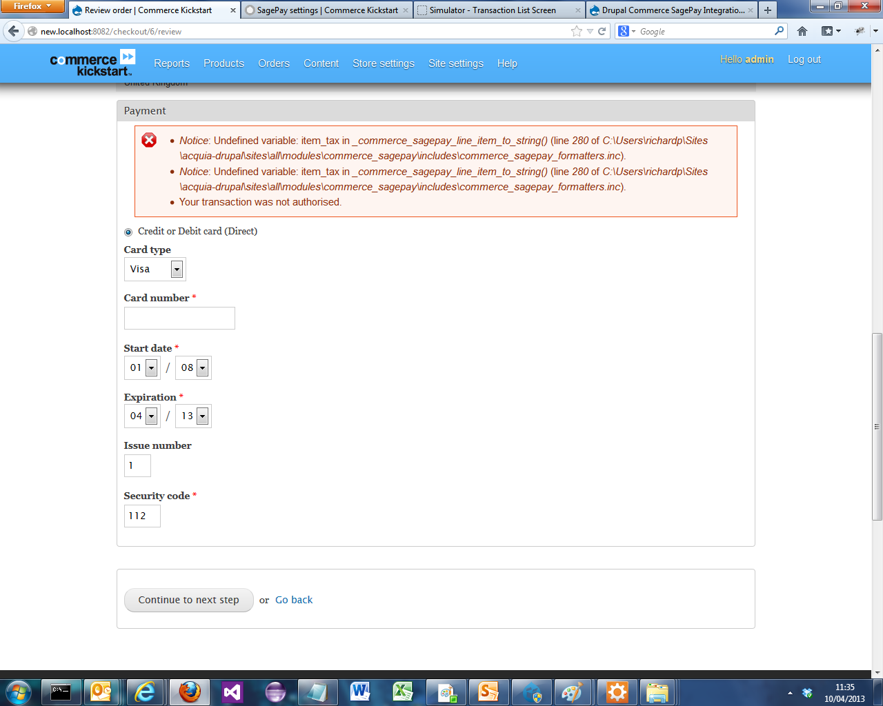 Undefined variable 'item_tax' when confirming payment [#1966450 ...