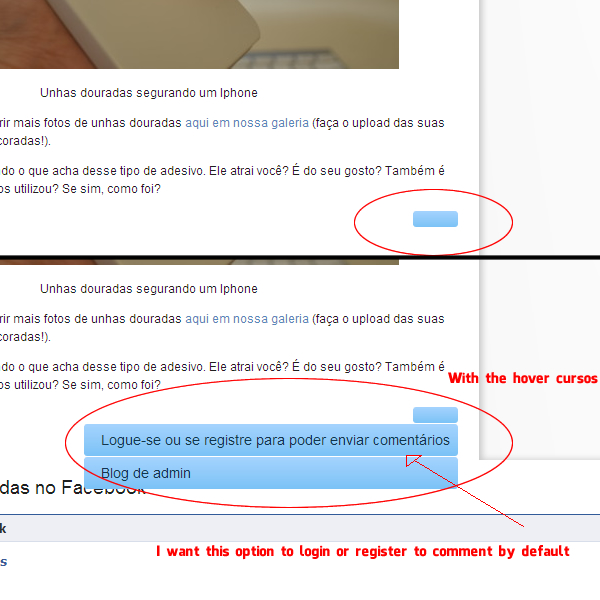 Register or log-in dropdown button to comment empyt [#1927394] | Drupal.org