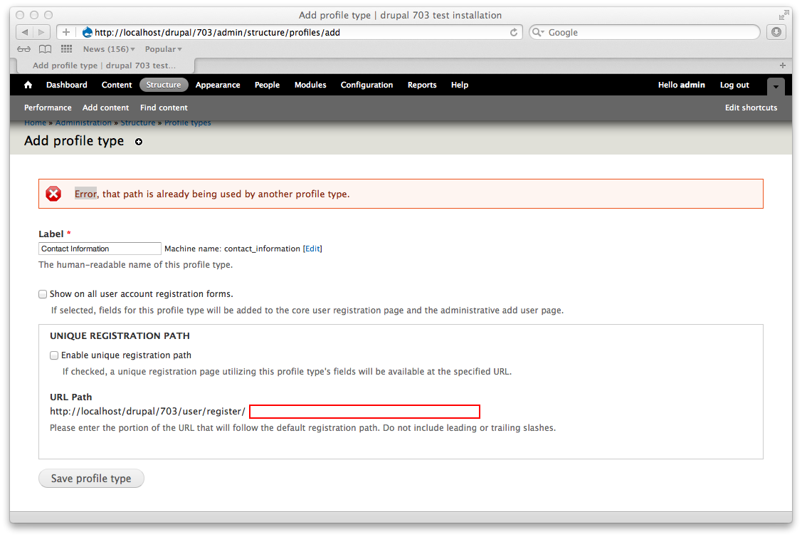 empty URL path [#1344546] | Drupal.org