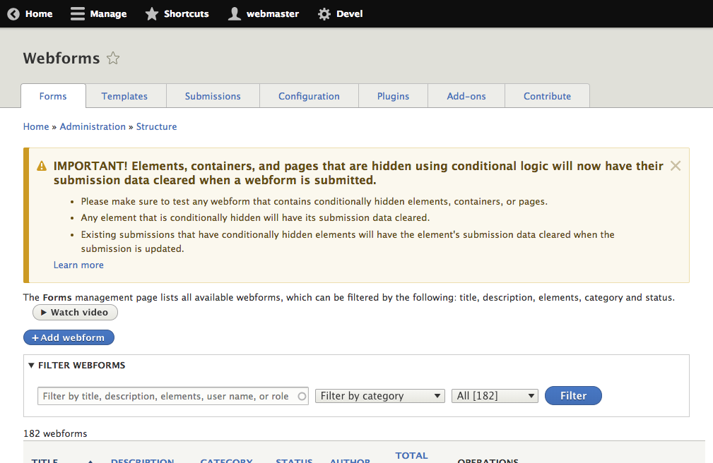 Elements, containers, and pages that are hidden using conditional logic ...