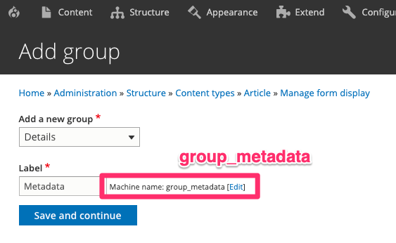 Field Group Metadata | Drupal.org