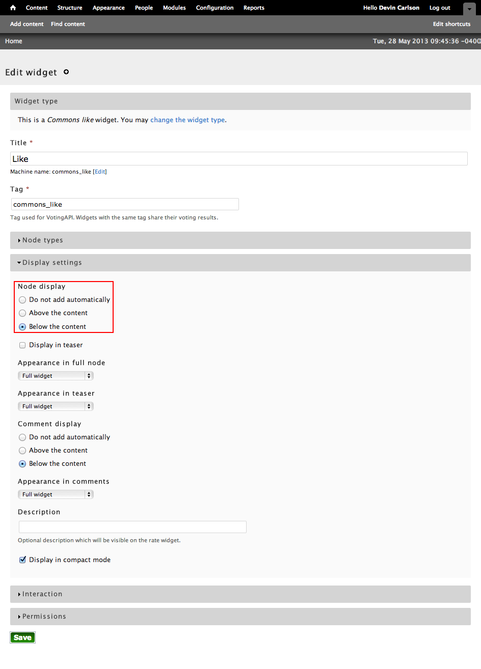 Commons Like for new content types [#1989048] | Drupal.org