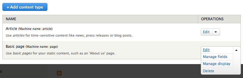 Make "Manage fields" the default dropbutton operation for content types [#1961940] | Drupal.org
