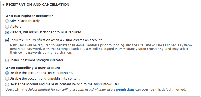 Add option to disable password strength checking [#432962] | Drupal.org