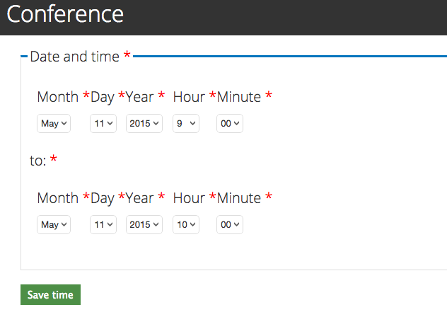 Creating a Schedule | Conference Organizing Distribution | Drupal Wiki guide on Drupal.org