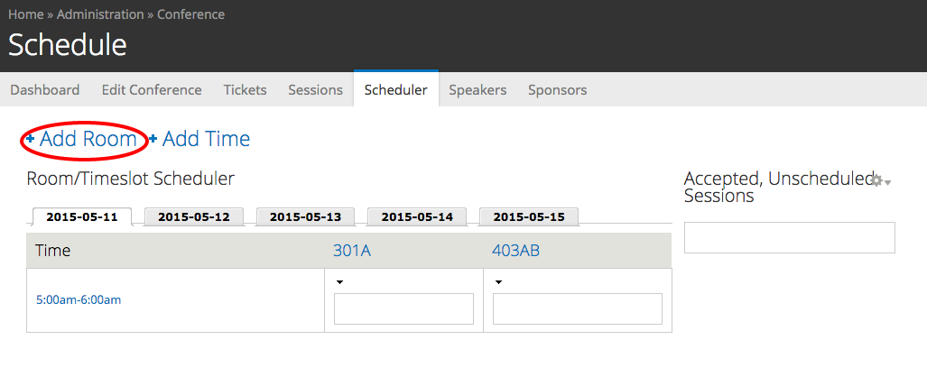 Creating a Schedule | Conference Organizing Distribution | Drupal Wiki ... Creating a Schedule | Conference Organizing Distribution | Drupal Wiki ...