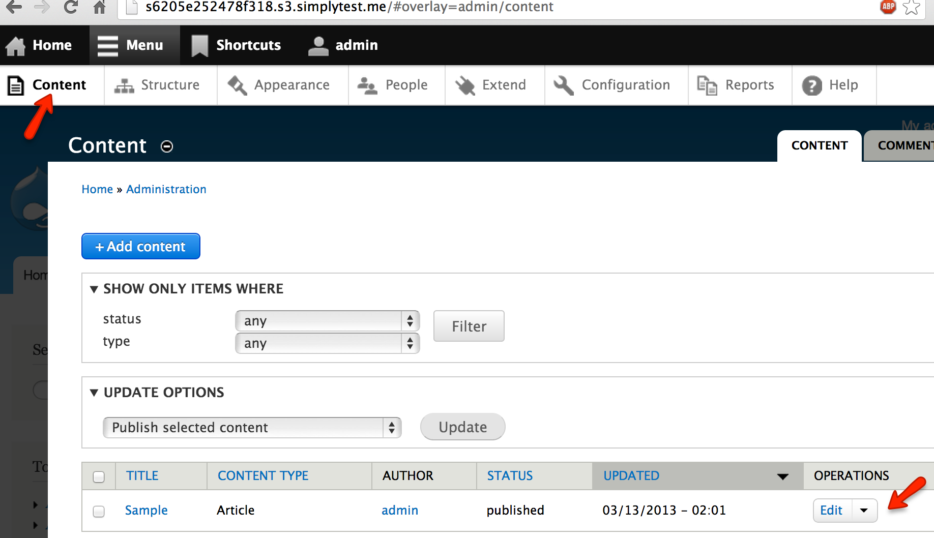 Cross-link content type settings from node add/edit form [#384150] | Drupal.org