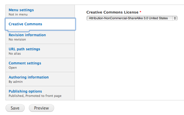 Creative Commons | Customizing the Forms for Staff and Producers | Drupal Wiki guide on Drupal.org